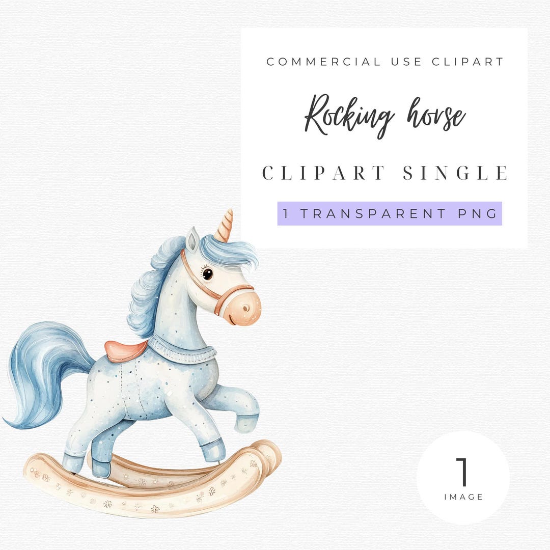 Rocking Horse Clipart | Vintage Rocking Horse | Blue Rocking Horse ...