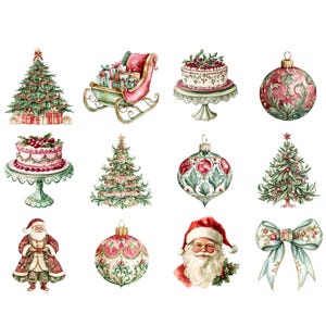 Rococo Christmas Clipart Vintage Christmas Victorian Christmas Pastel ...