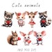 Valentines Cute Animal Clipart Baby Animals romantic Clipart Bear Fox ...