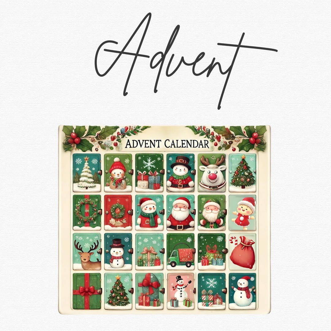 Advent Calendar Clipart: Christmas Countdown Graphics (digital Download ...