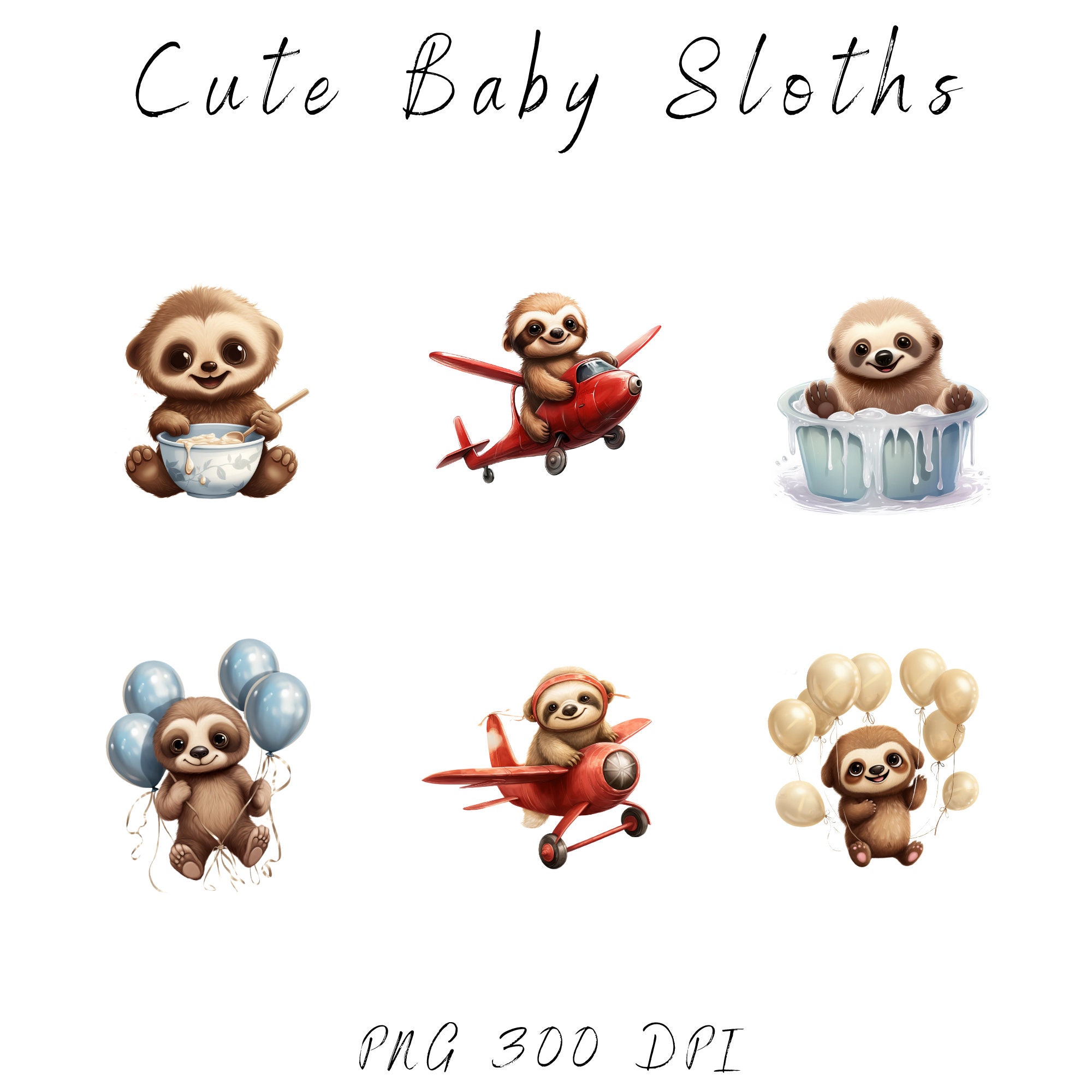 Watercolor Cute Baby Sloth Nursery Decor Edition Sloth Illustration ...