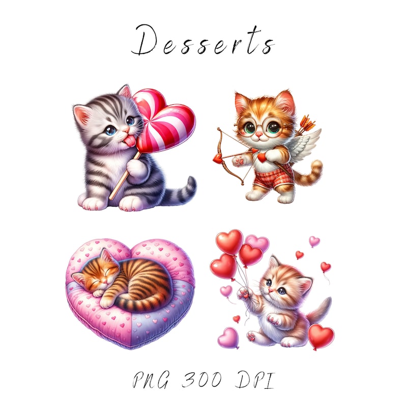 Valentines Kittens Clipart Cute Cat Cute Kitten Romantic Love Day Cute ...