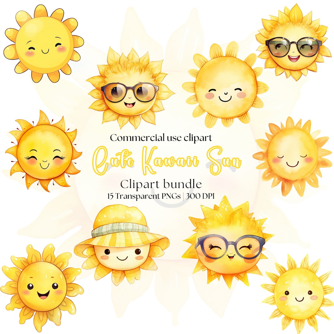 Cute Kawaii Sun Clipart Sunshine Cute Sun Png Sun Wearing Shades ...