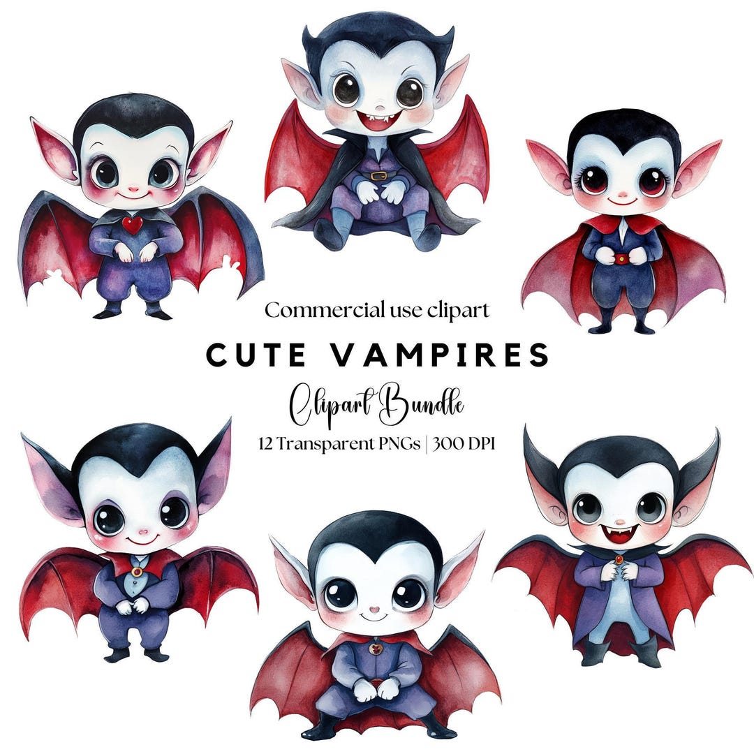 Cute Vampire Clipart | Cute Halloween Png | Halloween Vampire | Kawaii ...