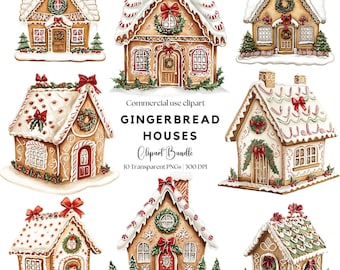 Watercolor Gingerbread House Clipart, Christmas Clipart, Food Clipart ...