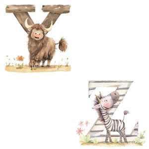 Watercolor Animal Alphabet Clipart: Nursery Decor (digital Download) - Etsy