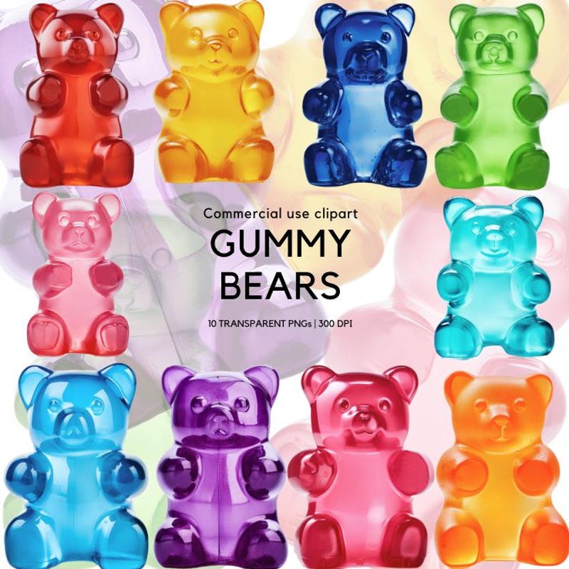 Cute Gummy Bear Clipart - Etsy