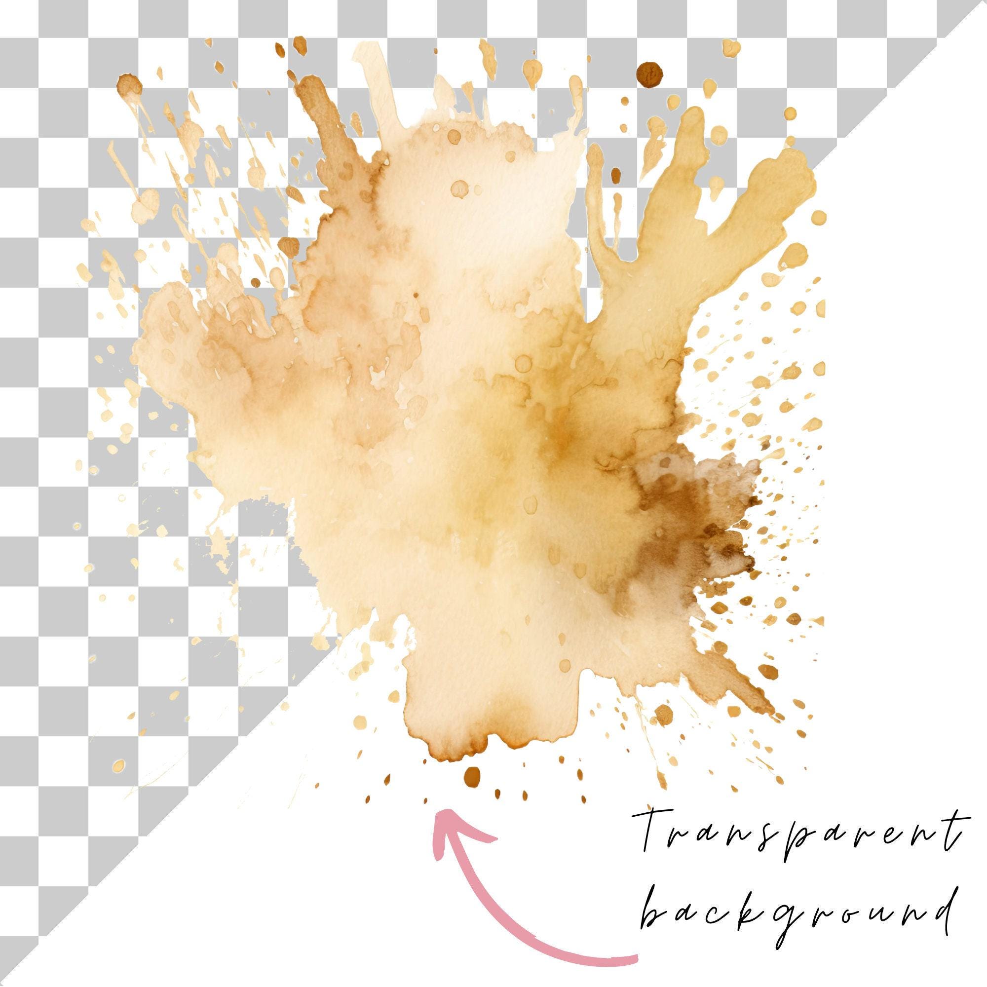 Neutral Watercolor Splash Clipart: Transparent PNG Textures (commercial ...