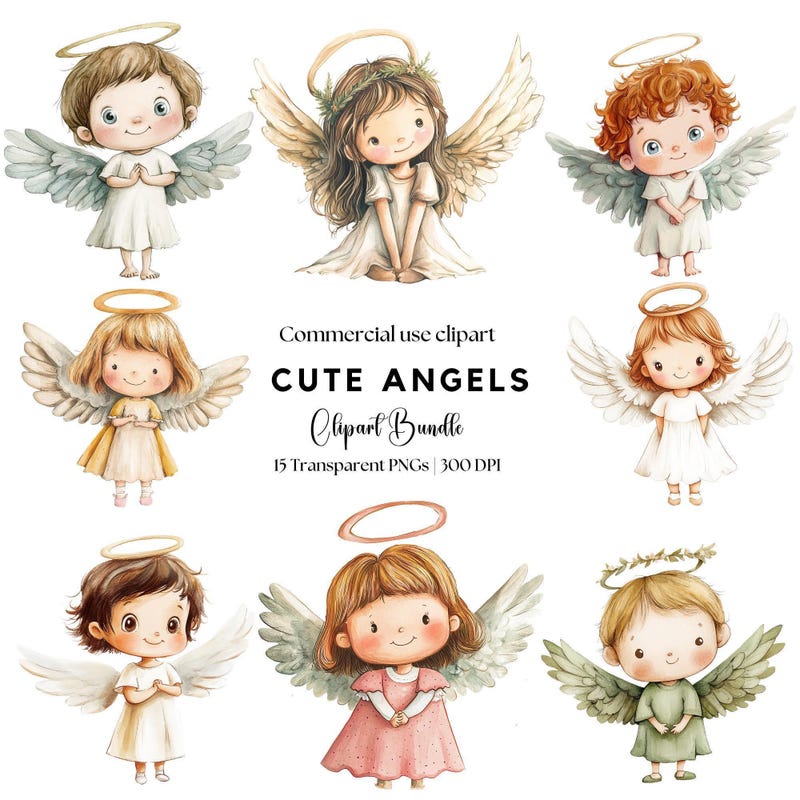 Cute Angel Clipart - Etsy