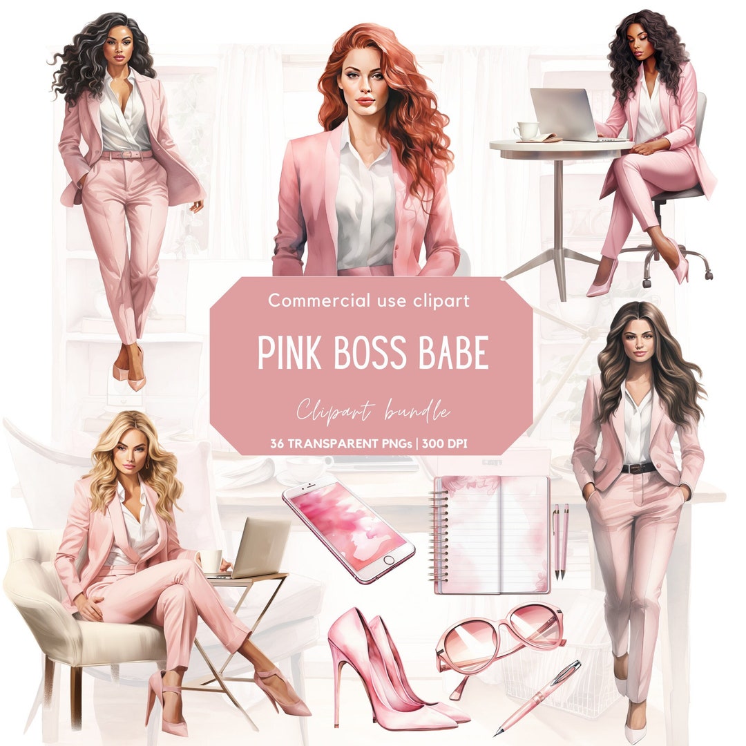 Pink Boss Lady Clipart | Boss Babe | Lady Boss | Girl Boss | Fashion ...