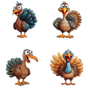 Quirky Turkey Clipart Quirky Bird Funny Turkey Thanksgiving Turkey ...