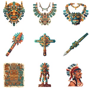 Ancient Maya Clipart | Mayan Pyramid | Mayan Calendar | Aztec Art ...