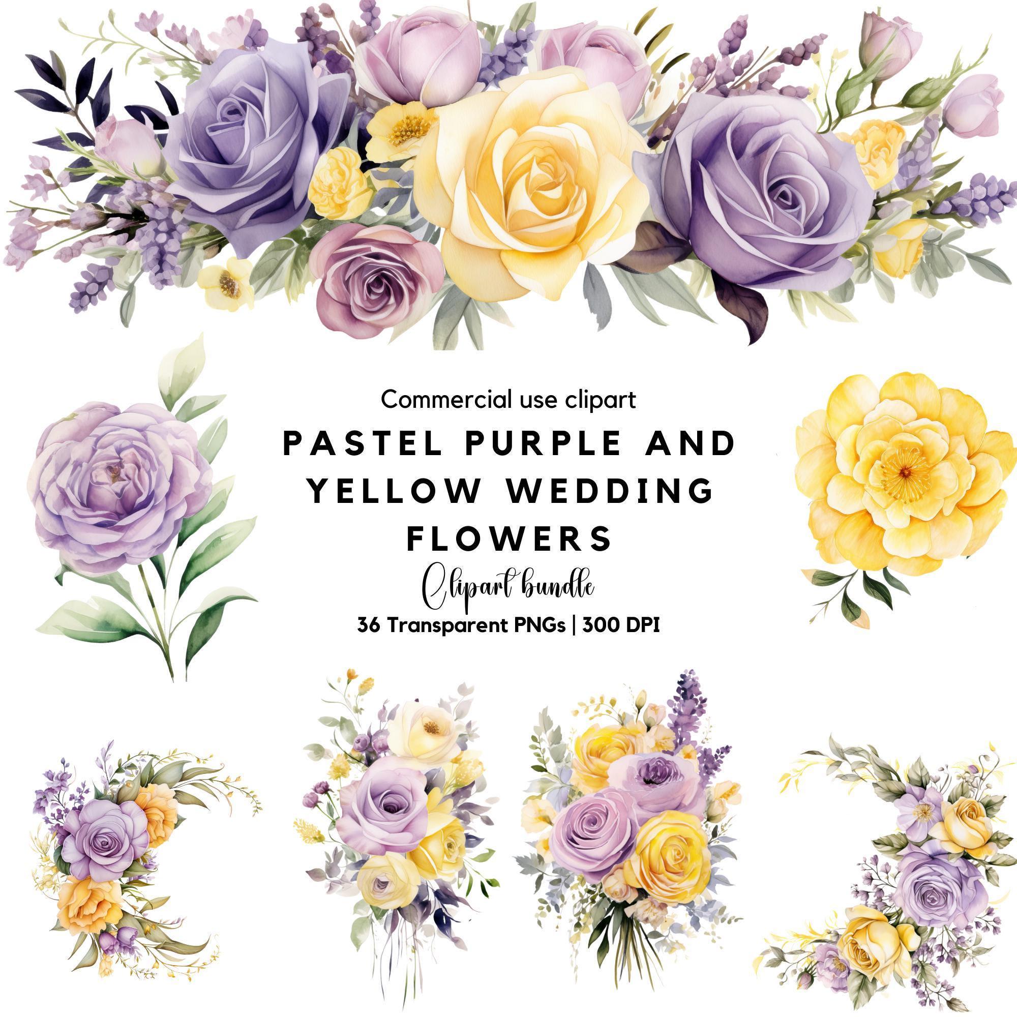 Pastel Wedding Flower Clip Art Spring Colorful Bouquet With Pastel