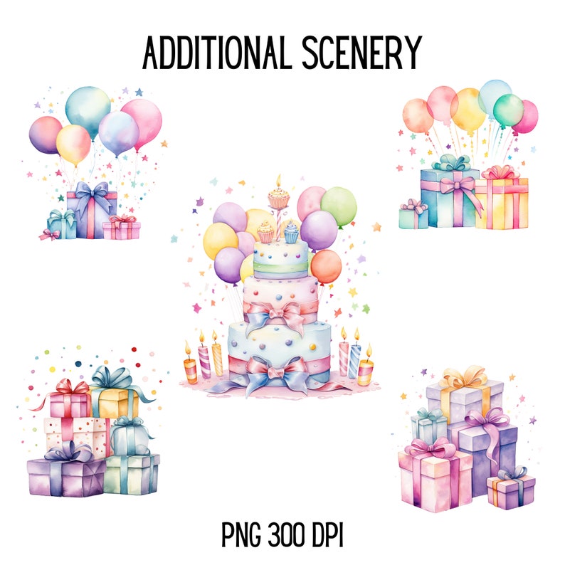 Watercolor Unicorn Clipart Rainbow Clipart Unicorn Party Birthday ...