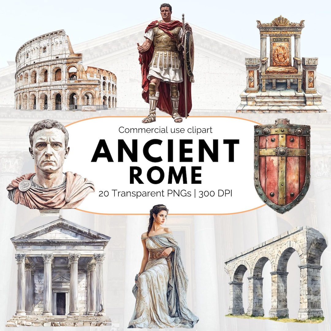 Ancient Rome Clipart Bundle, Gladiator Colosseum Roman Empire PNG ...