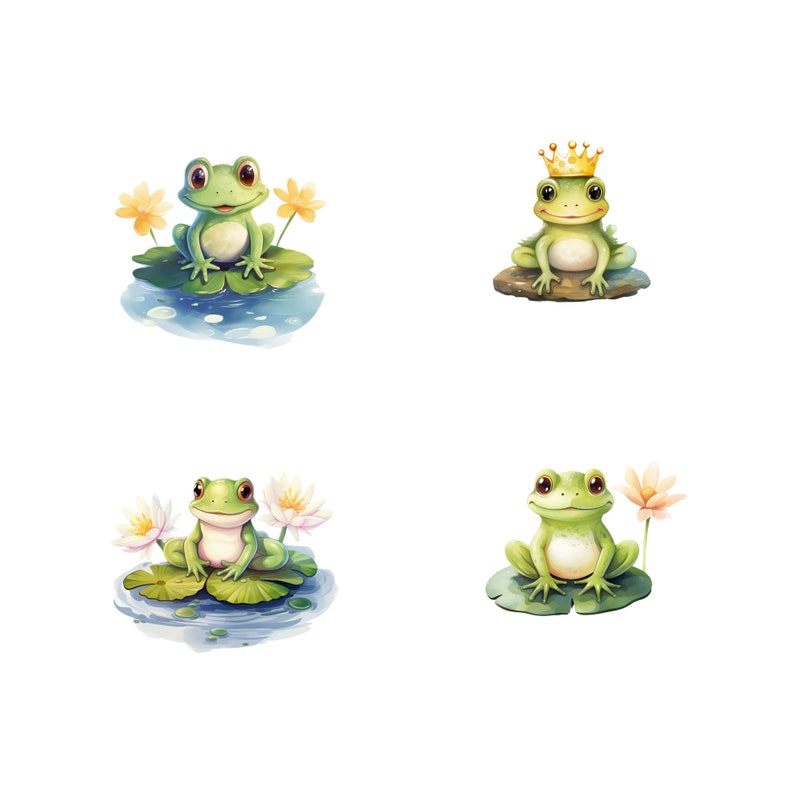 Cute Frog Clipart Frog Illustrations Frog Graphics Toad Funny Frog Cute ...