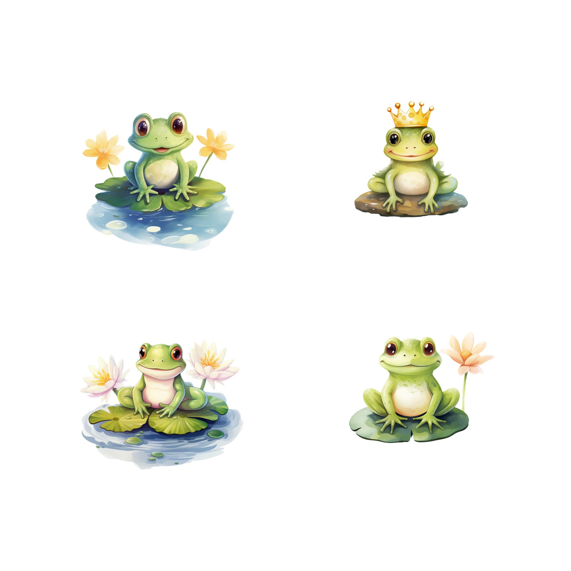 Cute Frog Clipart Frog Illustrations Frog Graphics Toad Funny Frog Cute ...