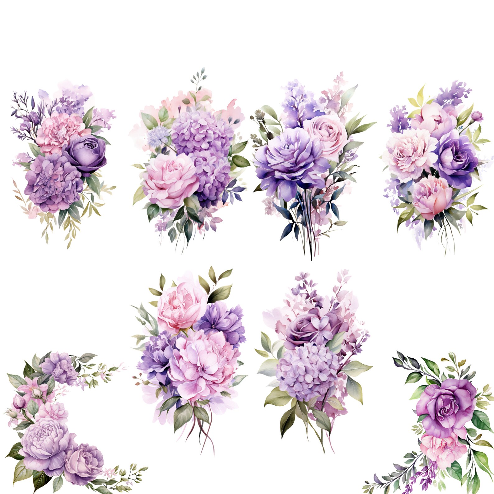 Lilac Floral Clipart Lilac Flower Lilac Bouquet Purple Flower Png ...