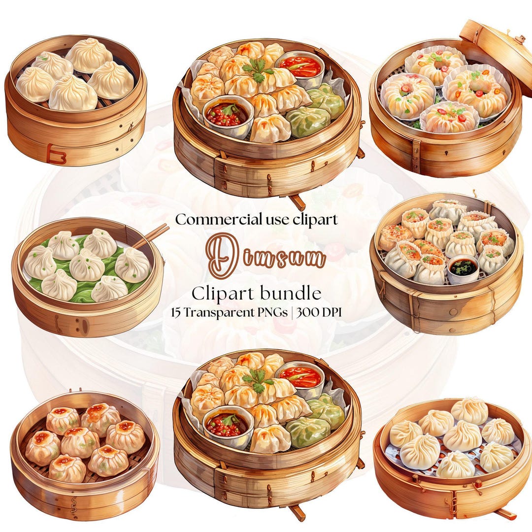 Watercolor Dim Sum Clipart: Asian Food Illustrations (digital Download ...