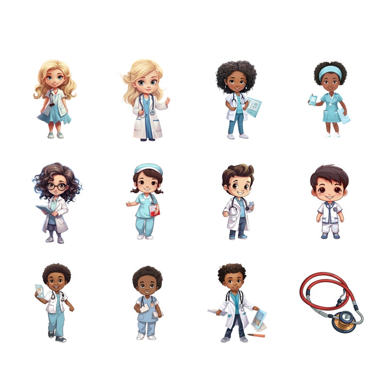 Doctor and Nurses Clipart Medical Medicine Chibi Nurse Health Ambulance ...