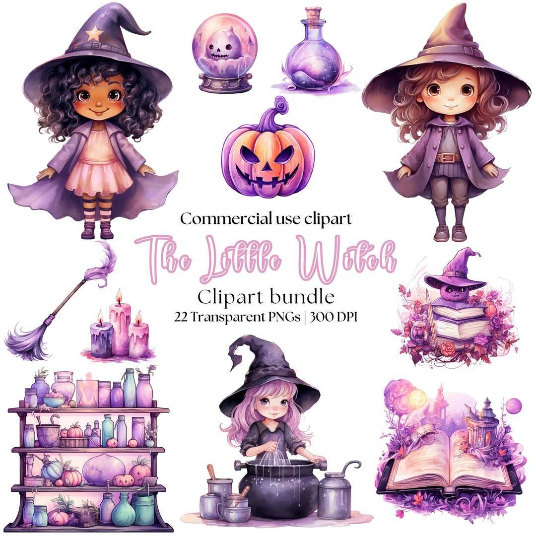 Cute Pastel Witch Clipart Pastel Halloween Pink Halloween Png Cute ...