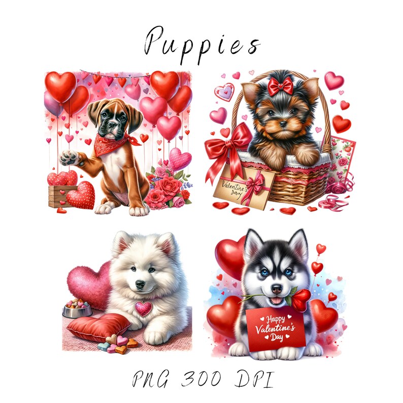 Valentines Puppies Clipart Cute Dog Cute Puppy Romantic Love Day Cute ...