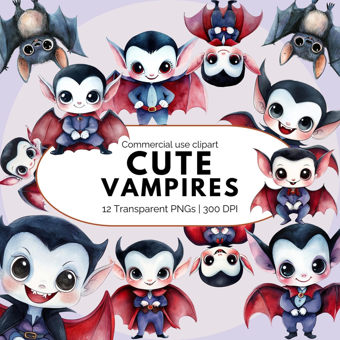 Cute Vampire Clipart | Cute Halloween Png | Halloween Vampire | Kawaii ...