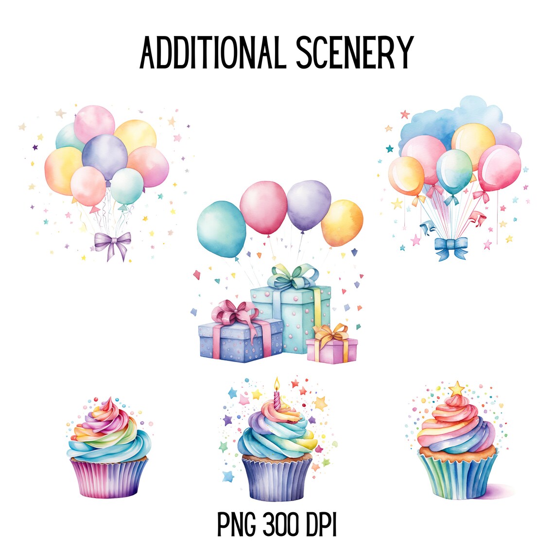 Watercolor Unicorn Clipart Rainbow Clipart Unicorn Party Birthday ...