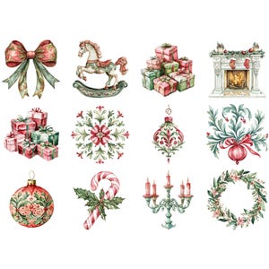 Rococo Christmas Clipart | Vintage Christmas | Victorian Christmas ...