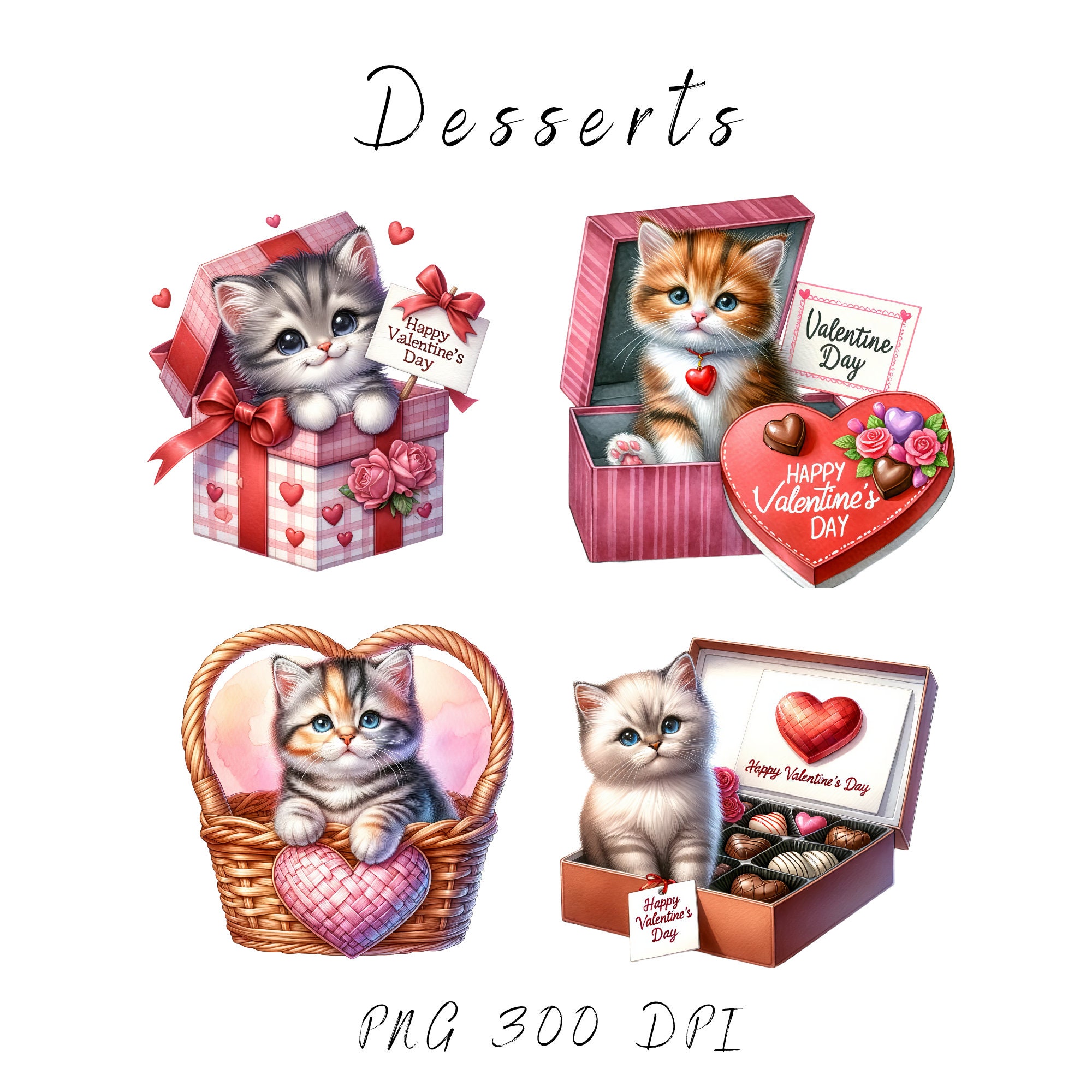 Valentines Kittens Clipart Cute Cat Cute Kitten Romantic Love Day Cute ...