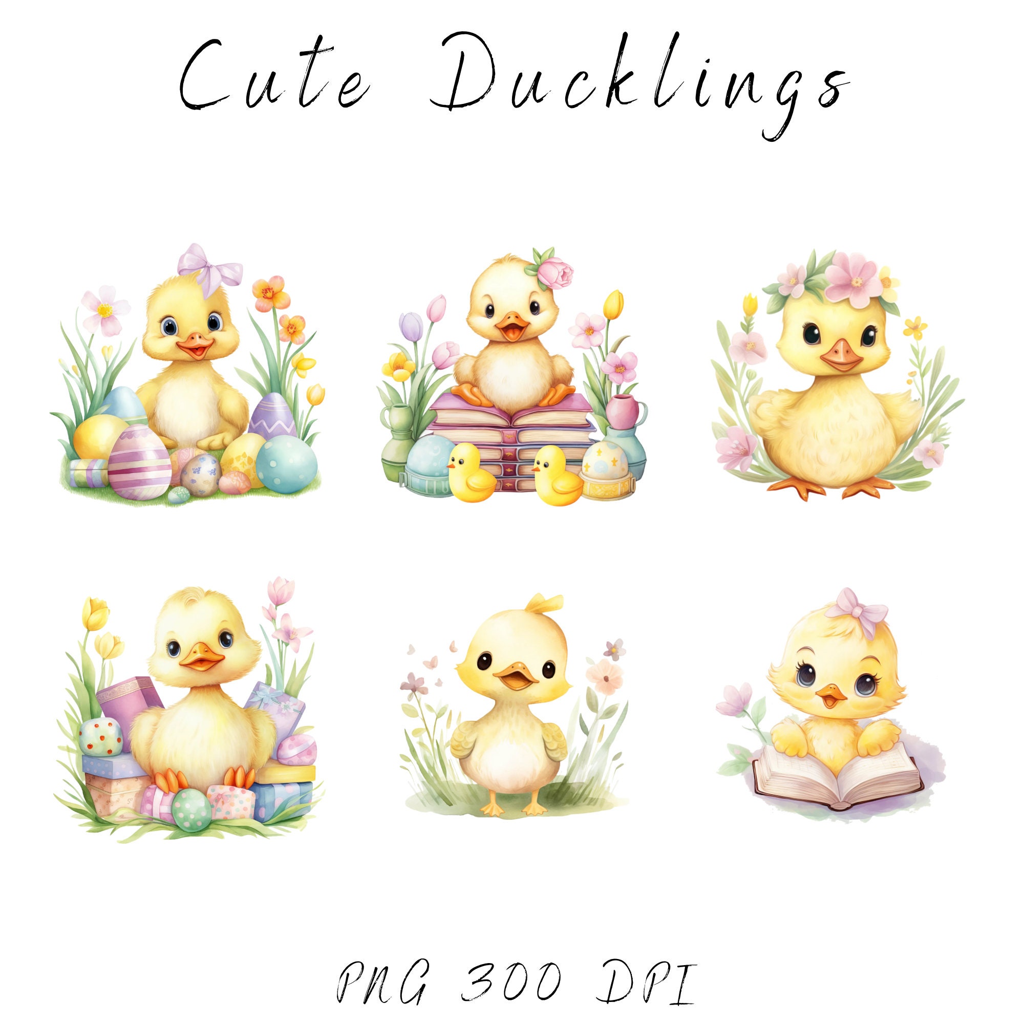 Easter Duck Clipart Duckling Easter Clipart Spring Baby Duck Watercolor ...