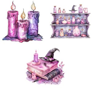 Cute Pastel Witch Clipart | Pastel Halloween | Pink Halloween Png ...