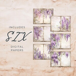Wisteria Junk Journal Pages | Floral 6 Digital Journal Pages | Wisteria ...