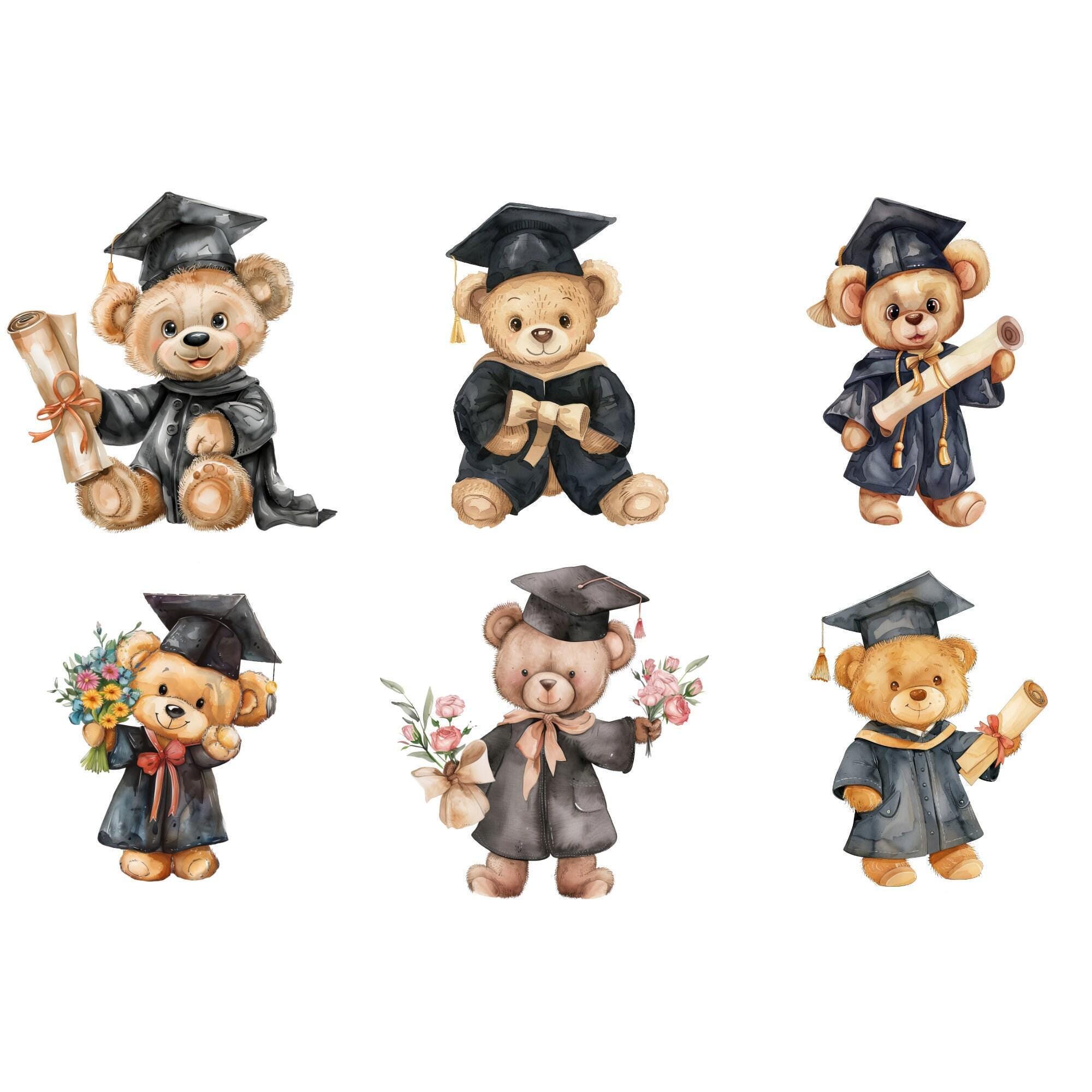 Cute Graduation Bears Clipart | Graduate Bear PNG | Diploma Bear ...