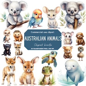 Baby Australian Animals Clipart | Cute Animal | Nursery Wall Art | Baby ...