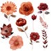 Burgundy and Rust Floral Clipart Burgundy Flower Fall Floral Fall ...