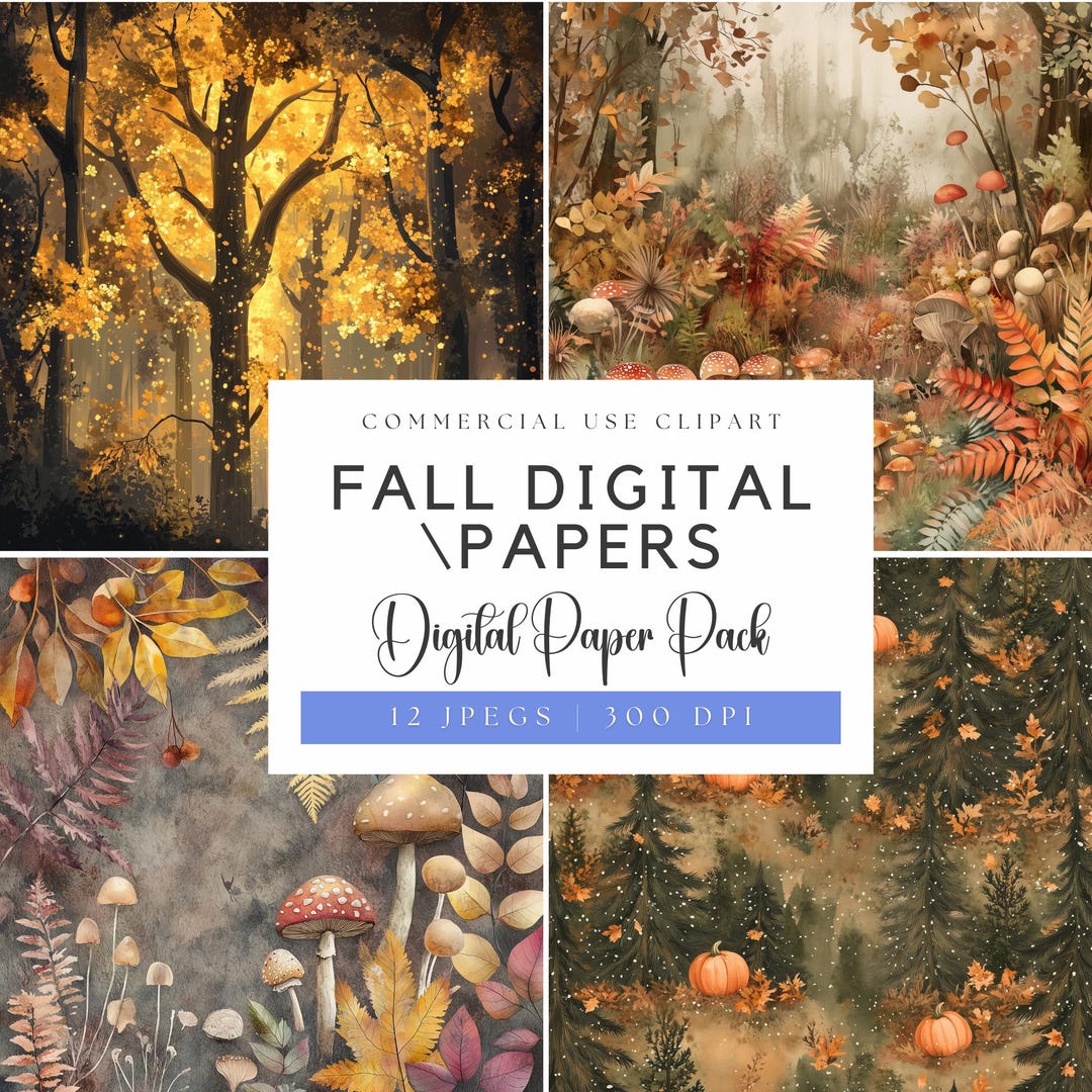 Fall Digital Papers | Fall Seamless Pattern | Fall Background | Fall ...