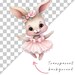 Watercolor Ballerina Bunny Clipart Ballet Bunnies in Tutu Dress Ballet ...
