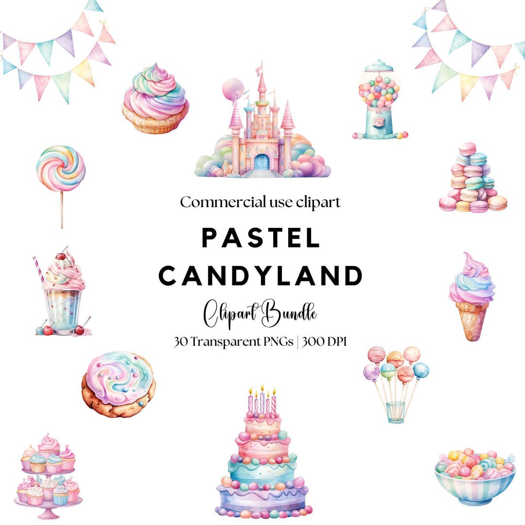 Pastel Candyland Clipart | Candy Land Png | Sweets | Lollipops ...
