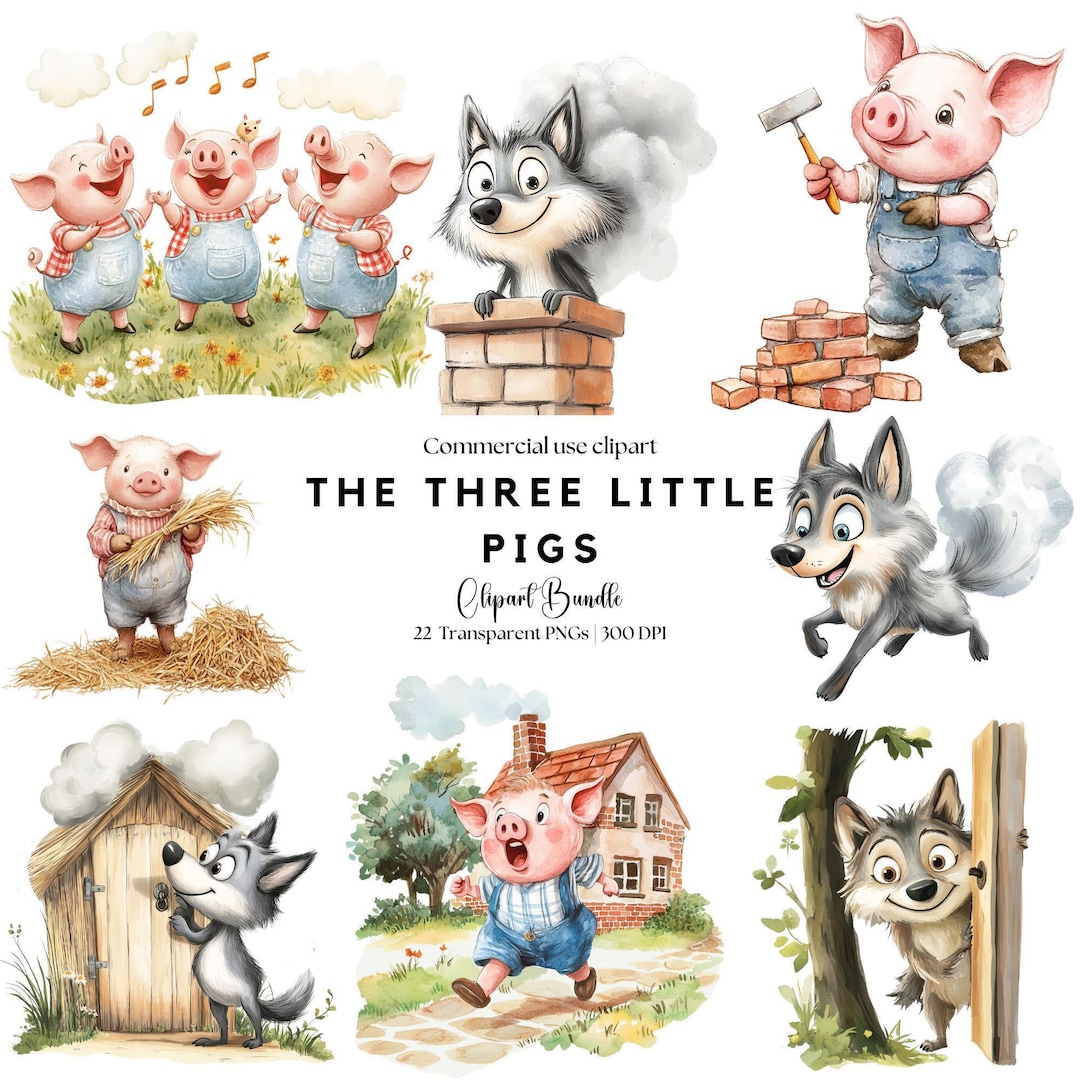 Big Bad Wolf Three Little Pigs Clip Art