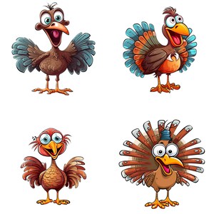 Quirky Turkey Clipart Quirky Bird Funny Turkey Thanksgiving Turkey ...