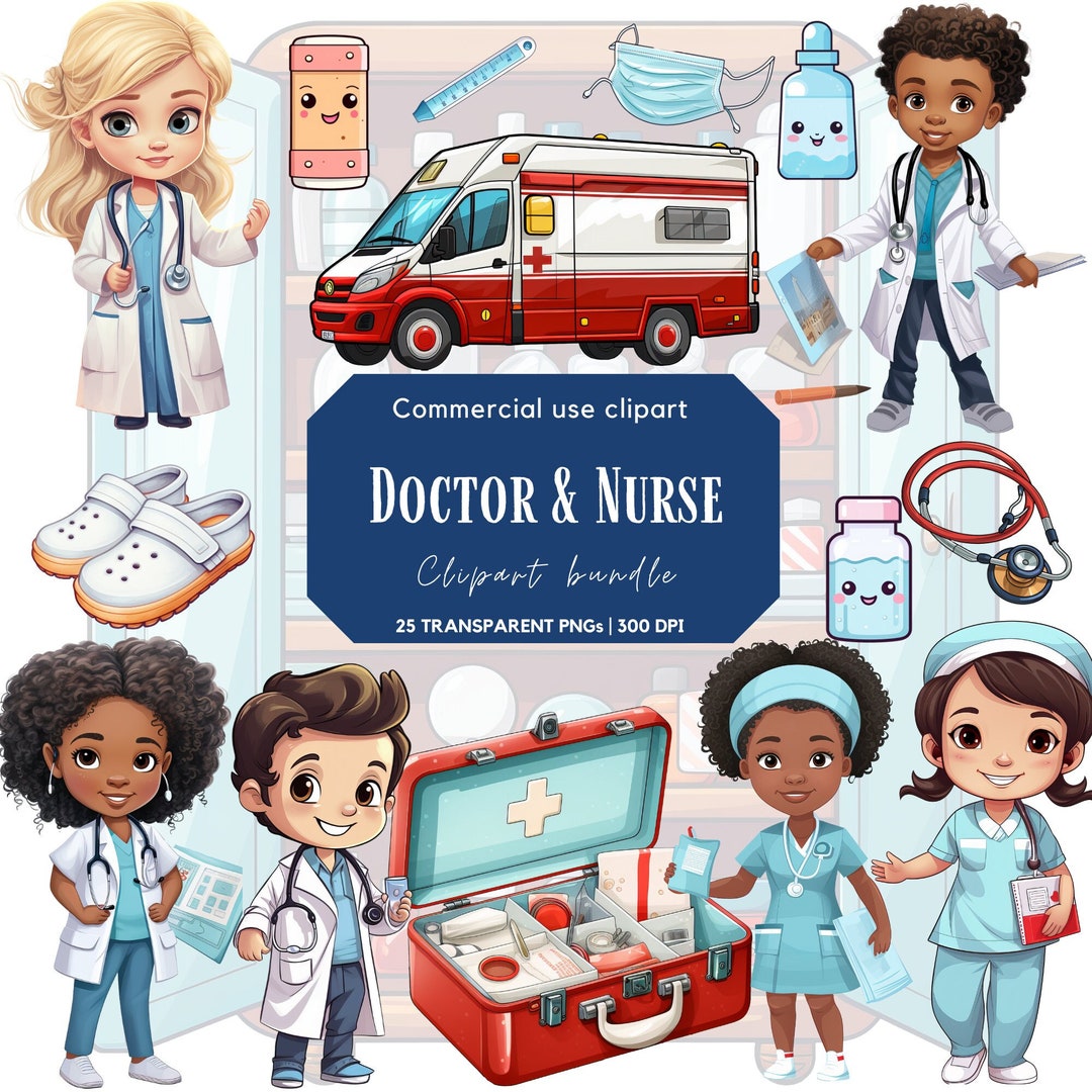 Doctor and Nurses Clipart Medical Medicine Chibi Nurse Health Ambulance ...