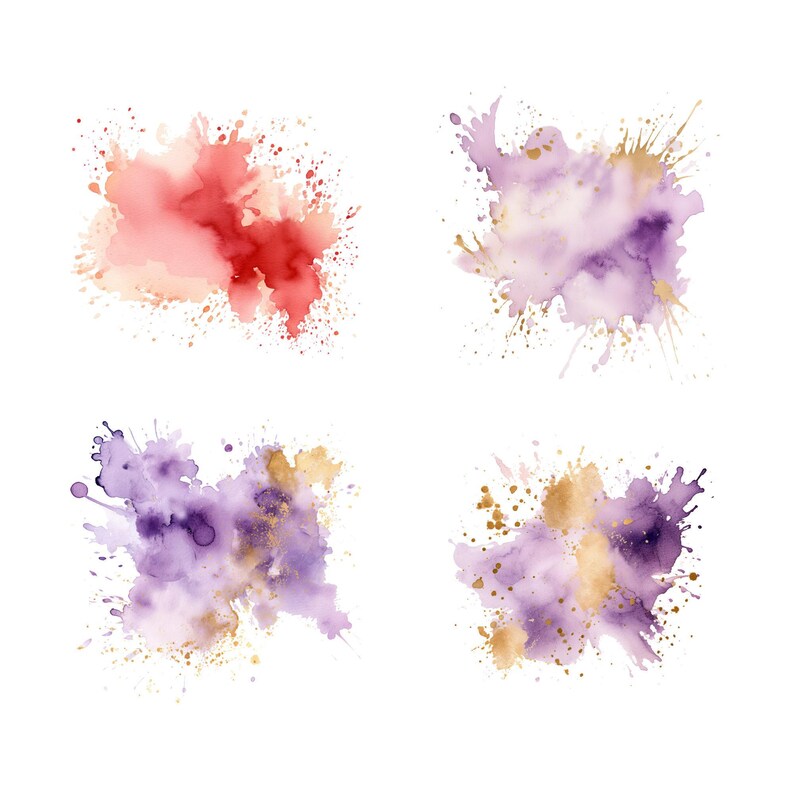 Neutral Watercolor Splash Clipart: Transparent PNG Textures (commercial ...
