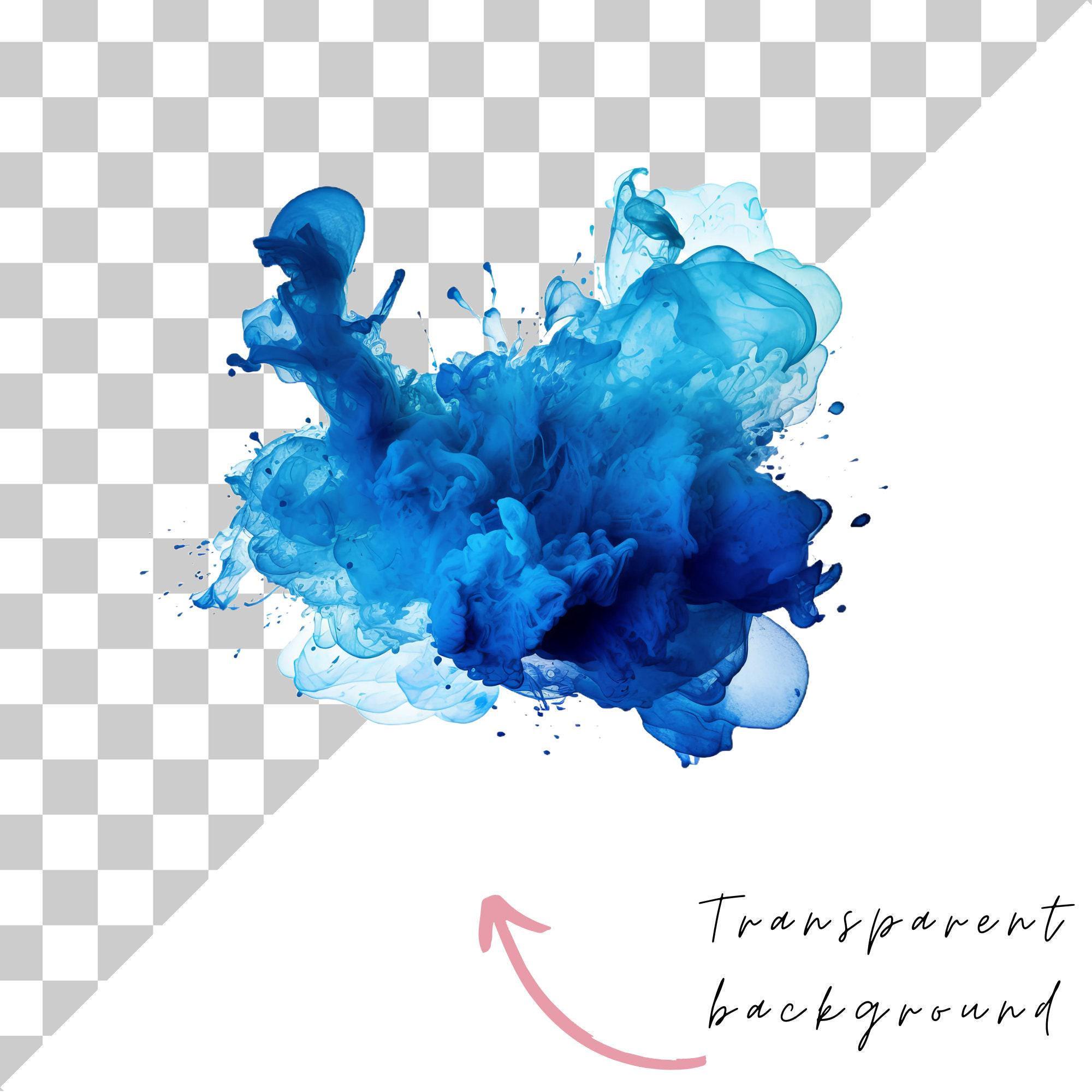 Blue Watercolor Splash Clipart: Ocean Brush Strokes (transparent PNG ...