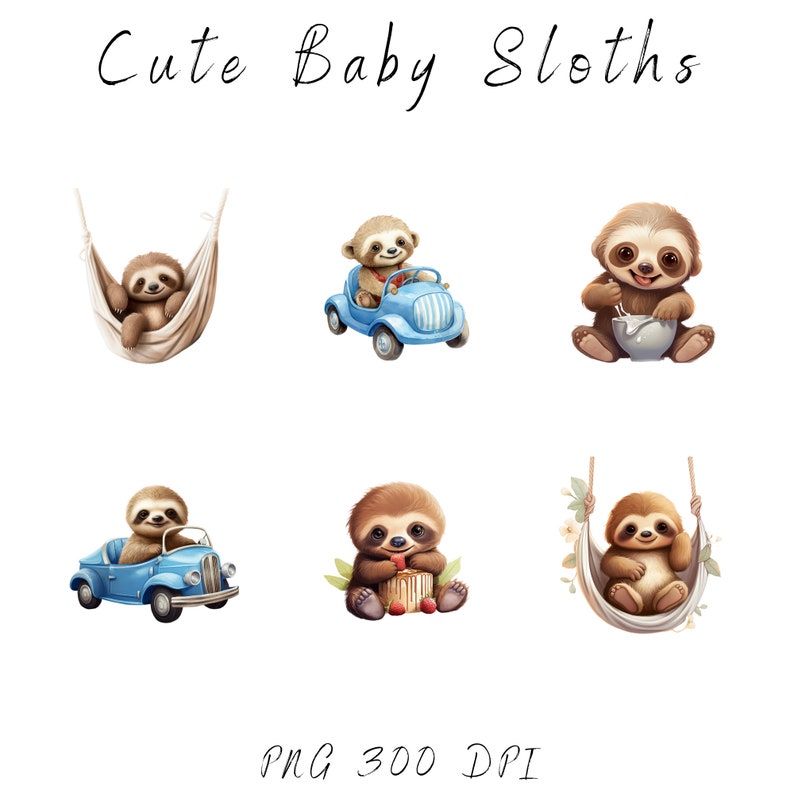 Watercolor Cute Baby Sloth Nursery Decor Edition Sloth Illustration ...