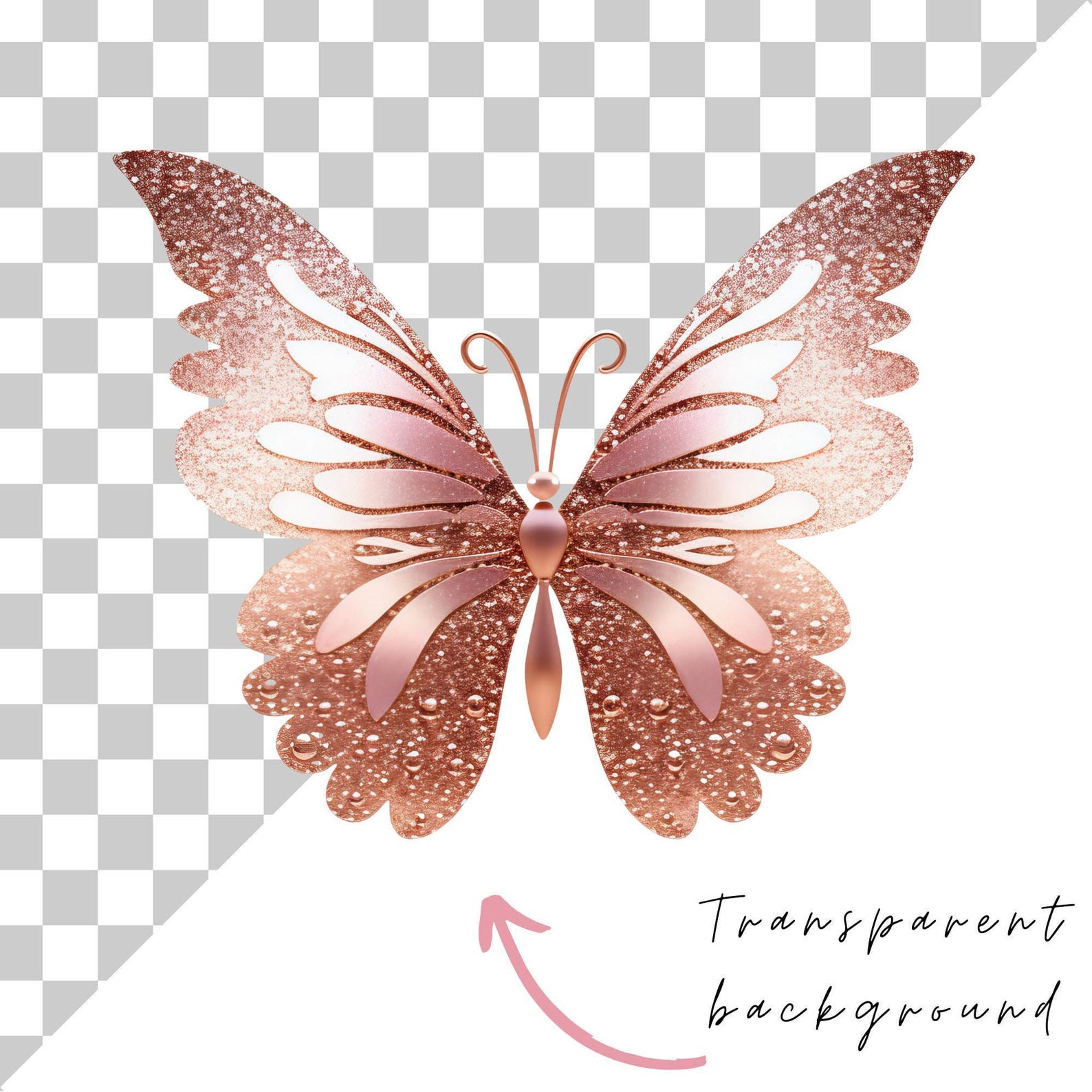 Rose Gold Glitter Butterfly Clipart Bundle (digital Download) - Etsy