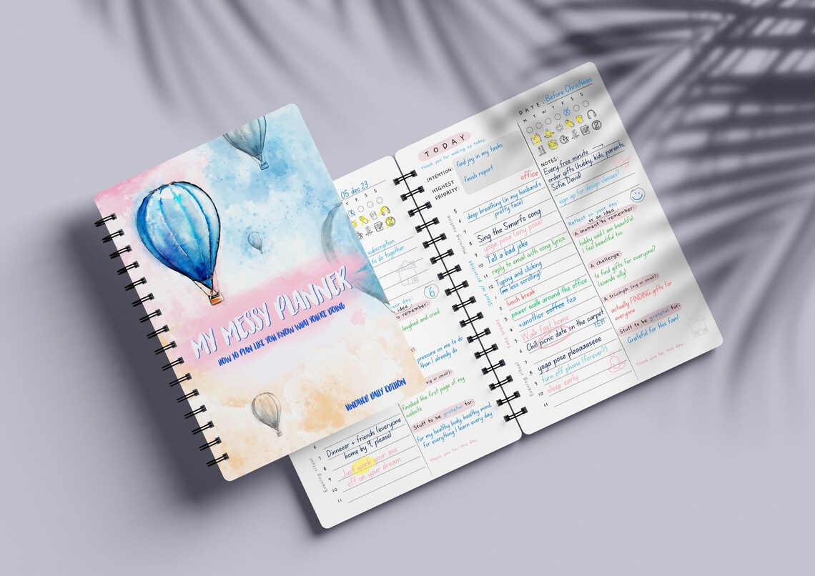 Undated Daily Monthly Planner: My Messy Planner 3 Months Focus on Goals ...