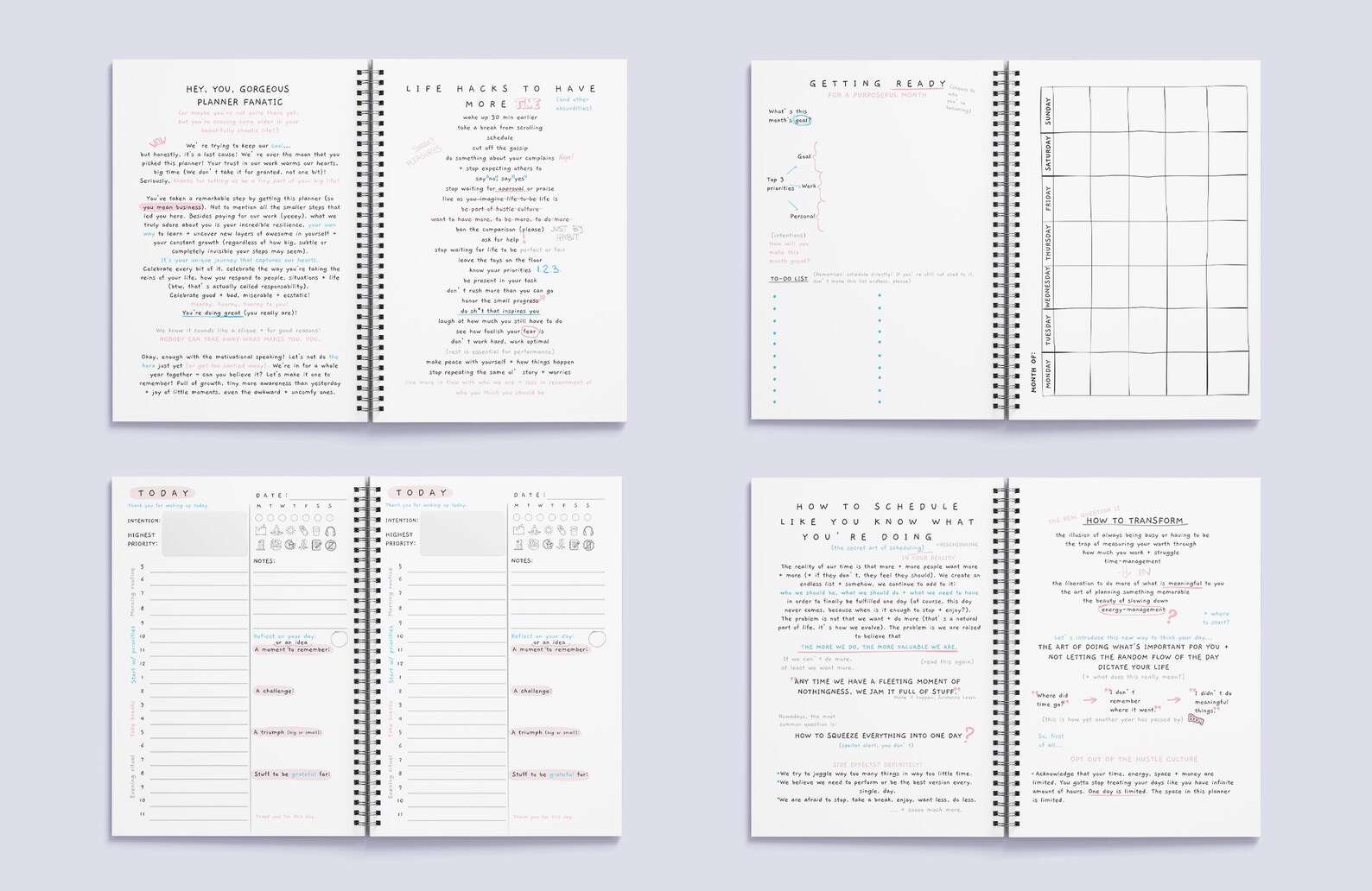 Undated Daily Monthly Planner: My Messy Planner 3 Months Focus on Goals ...