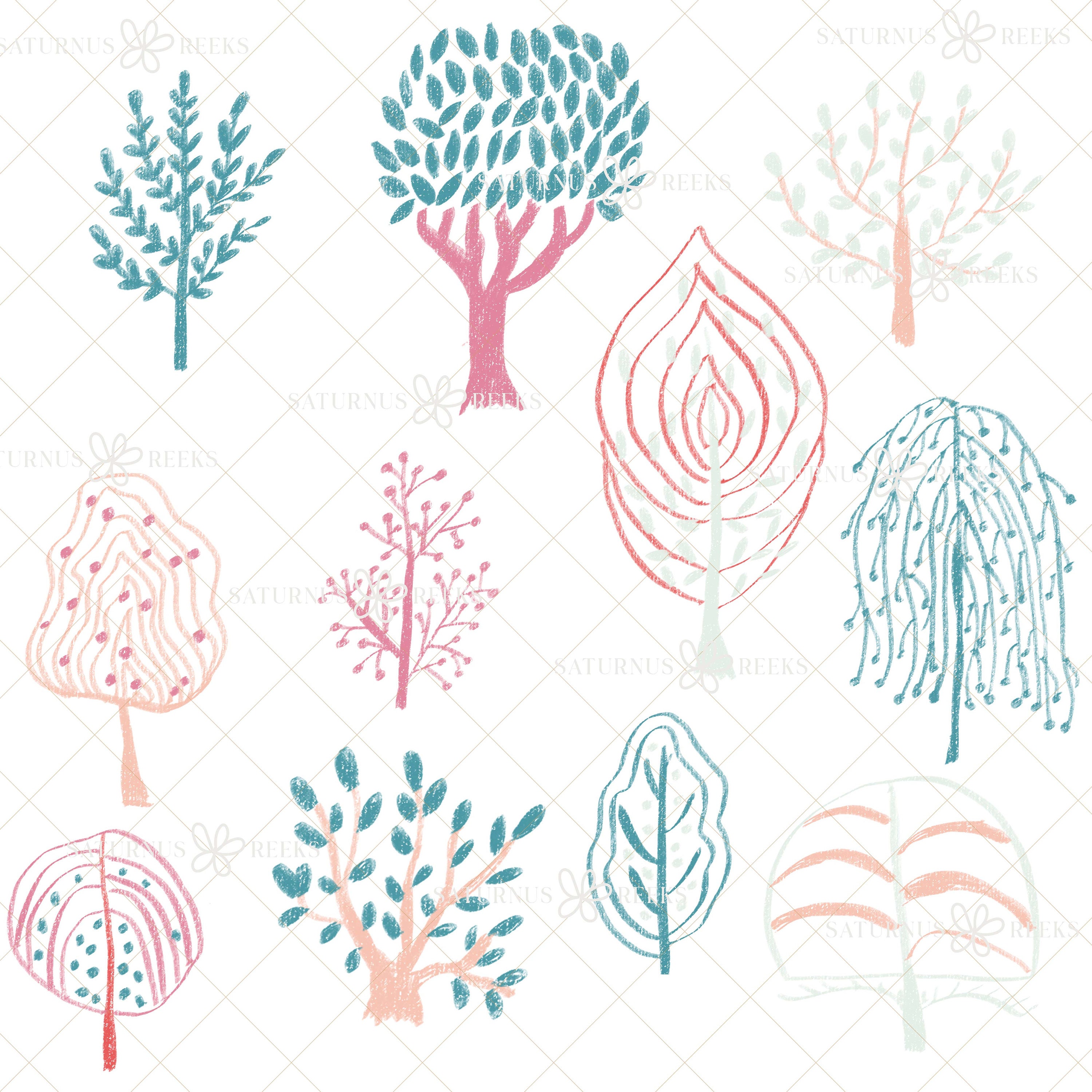 Tree PNG Tree SVG Tree Element Designs Tree Logo Bundle - Etsy