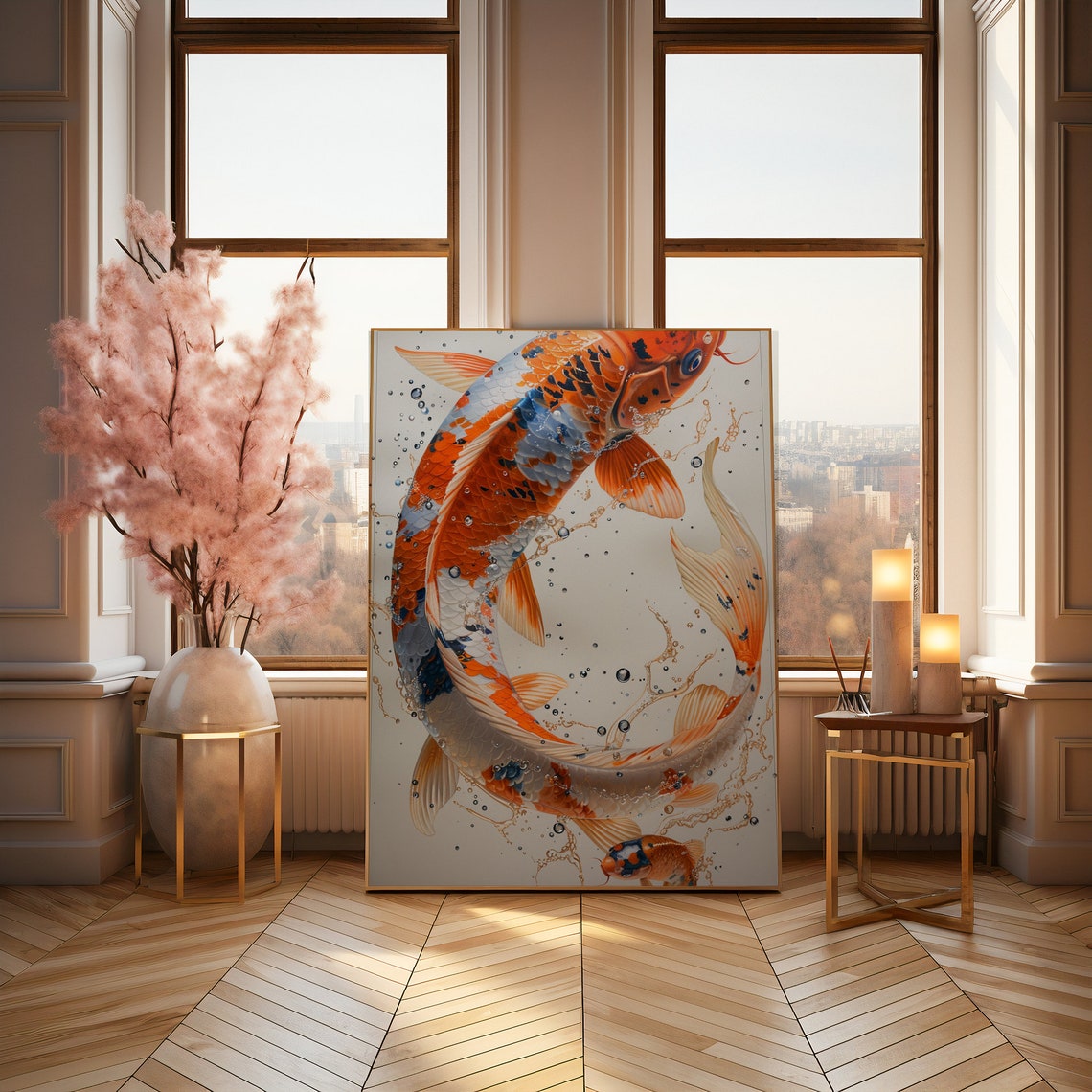 Koi Fish Art Print Vibrant Watercolor Fish Painting Digital Download ...